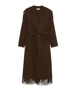 Simkhai Carrie Fringe Coat - Chocolate
