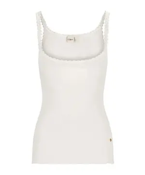 Chloé Fitted Tank Top - White