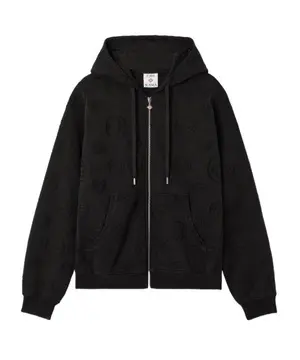 Casablanca Monogram Zip-up Hoodie - Black