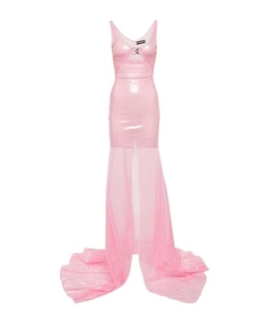 David Koma Sequined Sheer Gown - Pink