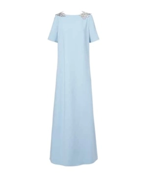 Oscar De La Renta Sequined Gown - Blue