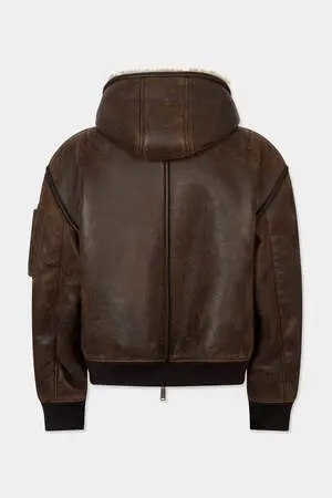 Dsquared2 Shearling Hooded Bomber Jacket