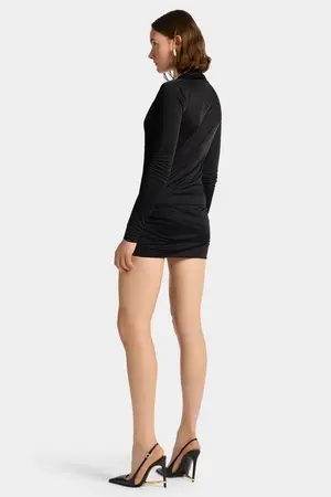 Dsquared2 Deep Cut Shiny Jersey Dress