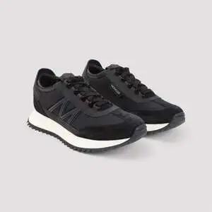 Moncler Pacey 2 Technical Fabric And Suede Overlay Sneakers - Black