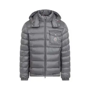 Moncler Down Jacket With Detachable Hood - Gray