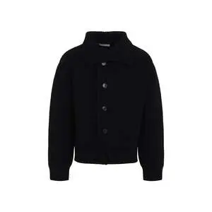 Dries Van Noten Marino Asymmetric Shawl Collar Cardigan - Black