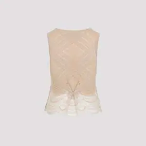 ERMANO SCERVINO Ermanno Scervino Sleeveless Knit Top With Lace Inserts