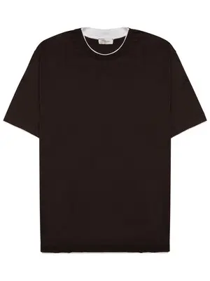 PAOLO PECORA MILANO T-shirt In Jersey Di Cotone - Brown