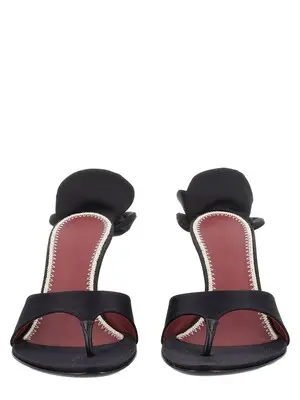 Magda Butrym Satin Thong Sandals With Floral Embellishment