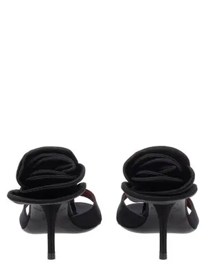 Magda Butrym Satin Thong Sandals With Floral Embellishment