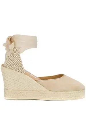 Manebí Woven Ankle Tie Platform Wedge Heels