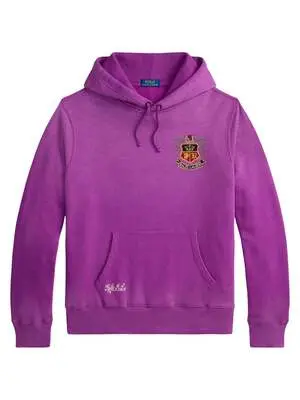 Ralph Lauren Embroidered Crest Pullover Hoodie - Violet