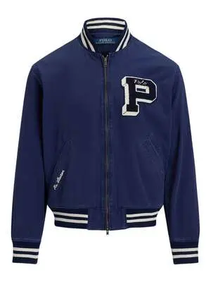 Ralph Lauren Varsity Jacket With "p" Appliqu - Navy