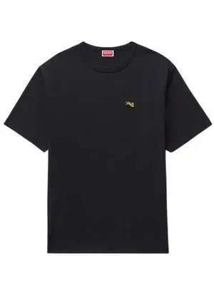 Kenzo Round Neck Short-sleeve T-shirt With Embroidered Tiger Motif - Nero