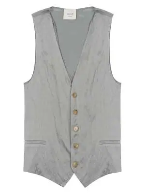 ALYSI Sleeveless Silk Button-front Vest