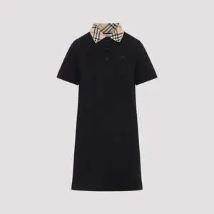 Burberry Iris Polo Midi Dress In 100% Cotton - Black