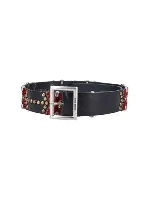 GOLDEN GOOSE Embellished Leather Belt - Black