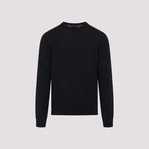 Giorgio Armani Virgin Wool Crewneck Sweater - Blue