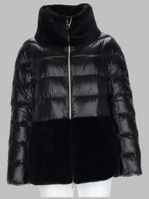 Herno Quilted Puffer Coat With Faux Fur Accents