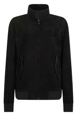 Gucci Lambskin High-collar Zip Jacket - Black