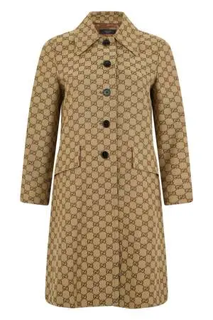 Gucci Button-closure Trench Coat With Classic Collar