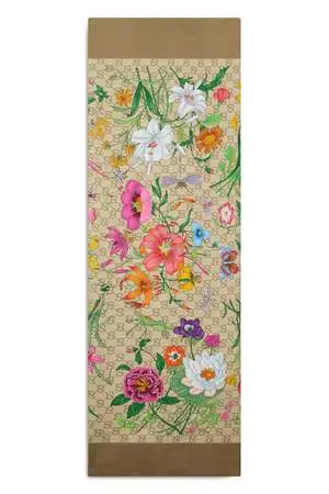 Gucci Floral Silk Scarf