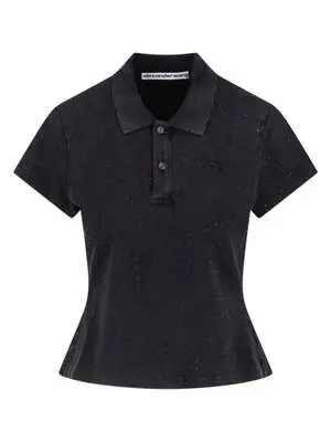 Alexander Wang Short Sleeve Textured Polo Shirt