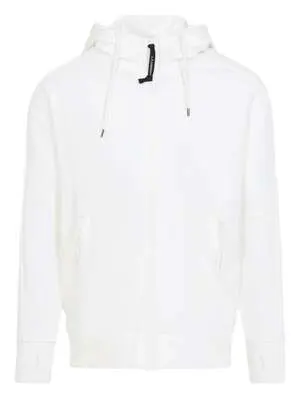 C.P. COMPANY Diagonal Raised Fleece Goggle Sweatshirt - White