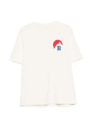 Rhude Rhude Crewneck T-Shirt With Chest And Back Print (Made In USA) Bianco