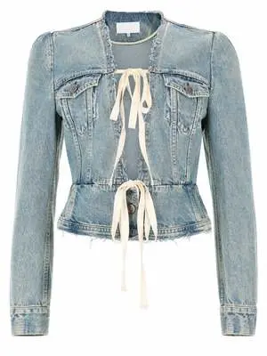 MAISON MARGIELA Jacket With Tie Detail - Denim