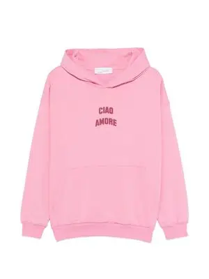 Giada Benincasa Giada Benincasa Ribbed Hem Long Sleeve Mini Hooded Pouch Handbag Pocket Pink