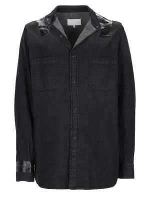 MAISON MARGIELA Cotton Denim Button-up Shirt Jacket - Black