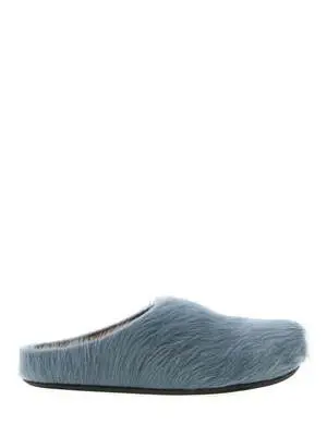 Marni Slip-on Sandals With Fur Detail - Light Blue