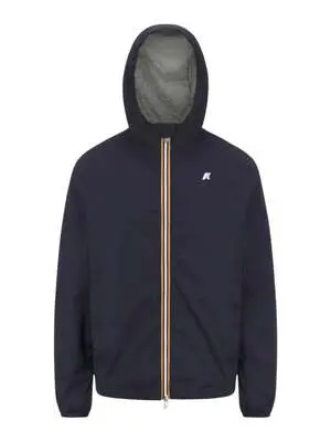 K-WAY Zip Closure Hooded Jacket With Cuffed Sleeves - Navy