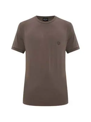 Giorgio Armani S Crewneck Logo T-shirt - Brown