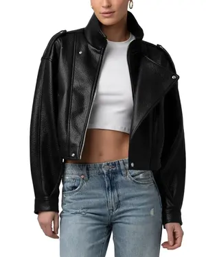 Blanknyc Faux Leather Funnel Collar Bomber Jacket