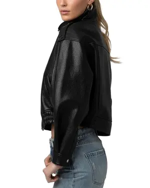 Blanknyc Faux Leather Funnel Collar Bomber Jacket