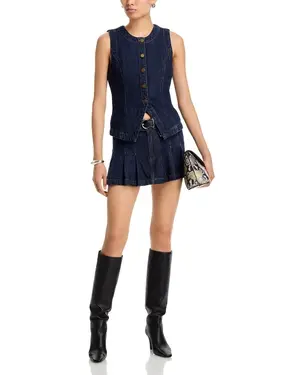 Blanknyc Denim Button Front Vest Top