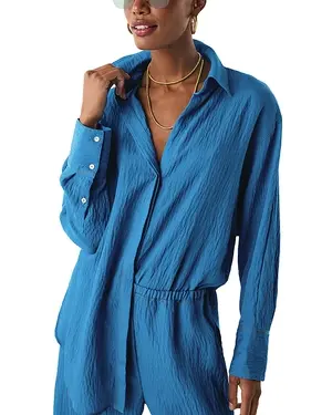 VIX PAULA HERMANNY Bailey Long Sleeve Shirt - Bowie