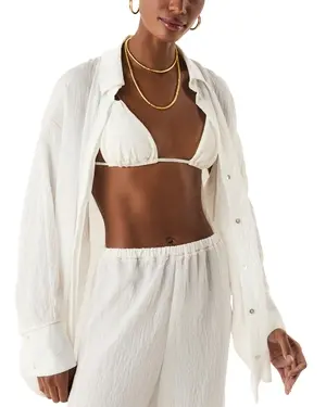 VIX PAULA HERMANNY X Rosie Huntington-whiteley Bailey Long Sleeve Shirt - Off White