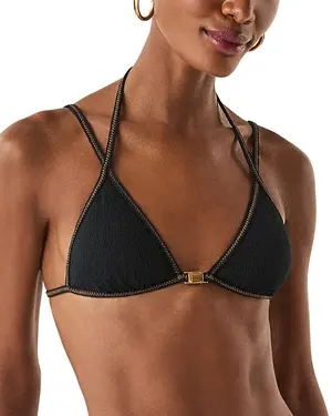 VIX PAULA HERMANNY Mia Triangle Bikini Top - Black