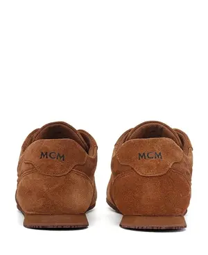 Mcm Federlite Lo Laurel Suede Leather Sneakers