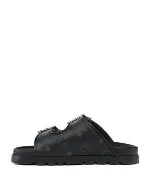Mcm Visetos Buckled Sandals - Black