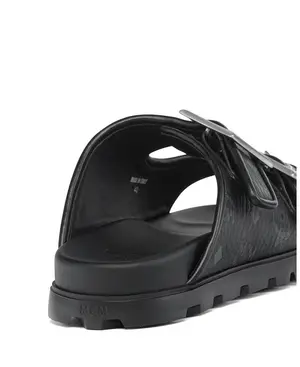 Mcm Visetos Buckled Sandals - Black