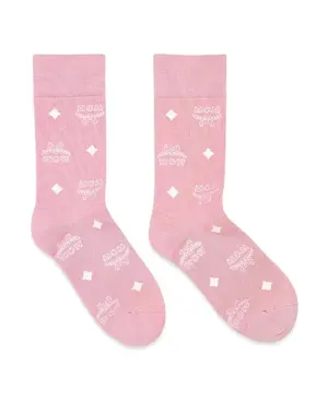 Mcm Monogram Knit Socks - Pink