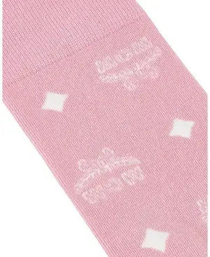 Mcm Monogram Knit Socks - Pink