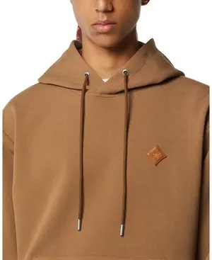 Mcm Essential Logo Patch Ponte Hoodie - Cognac