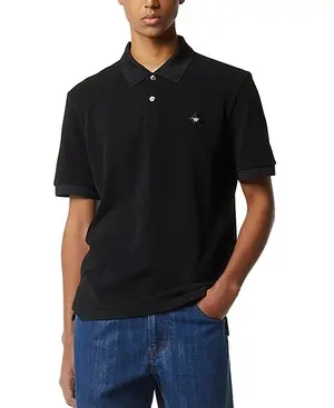 Mcm Diamond Patch Pique Polo - Black