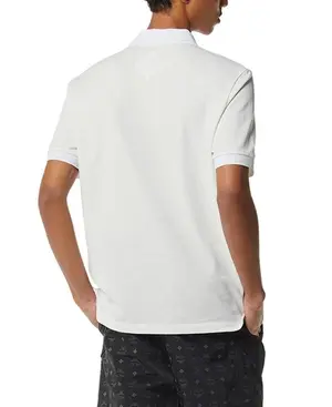 Mcm Diamond Patch Pique Polo - White