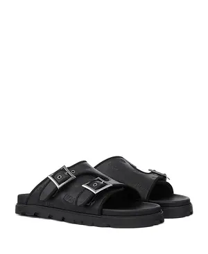 Mcm Embossed Monogram Leather Sandals